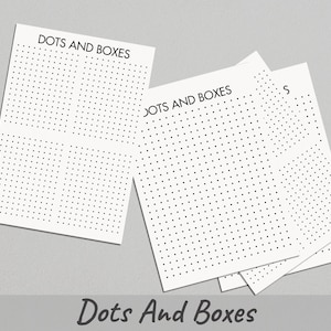 Dots and Boxes Game | Printable Dots Game | Classic Board Game ...