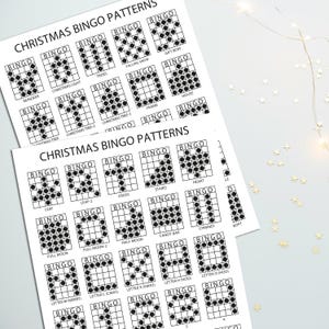 Christmas Bingo Patterns | Printable Christmas Bingo Party Game | 50 ...