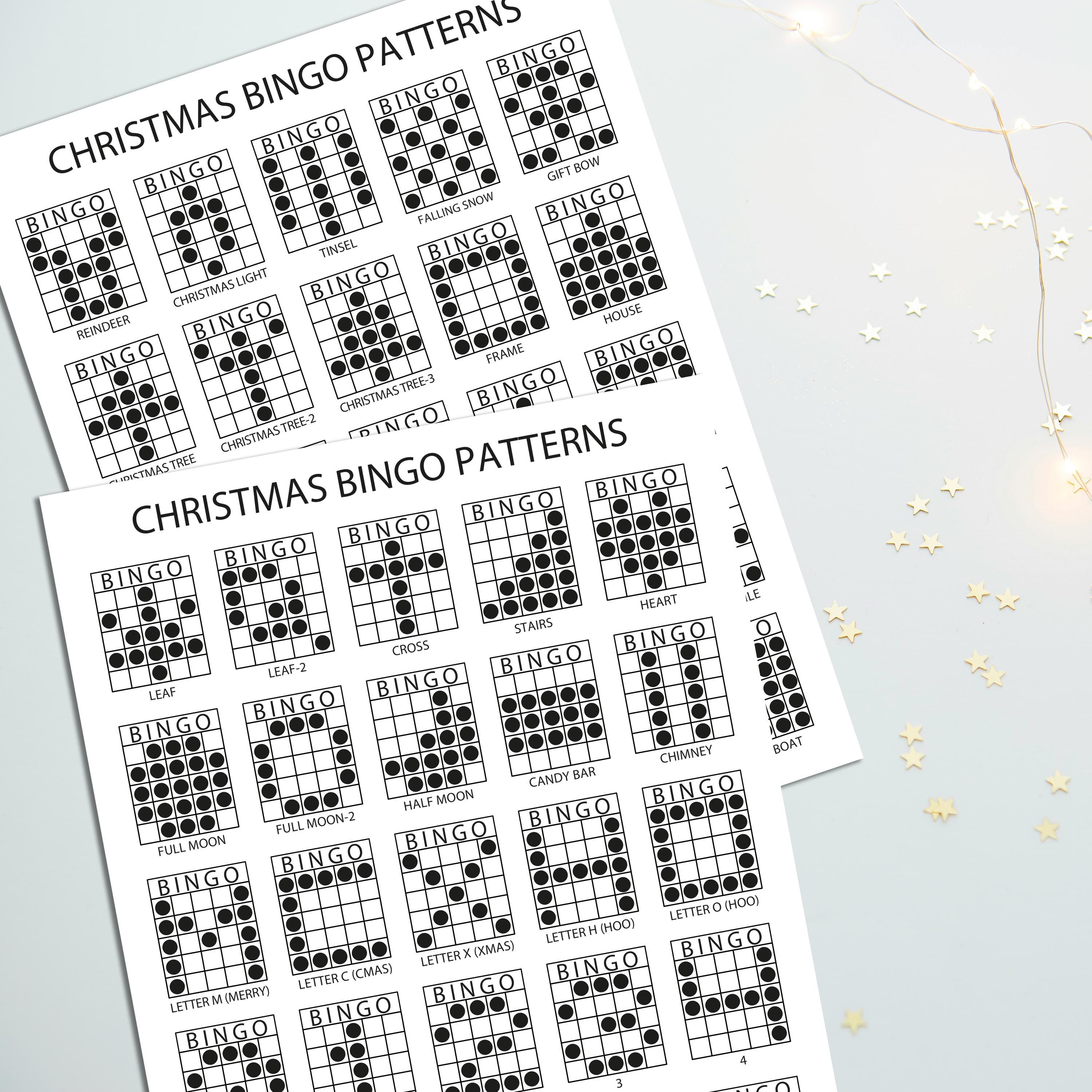 Christmas Bingo Patterns | Printable Christmas Bingo Party Game | 50 ...