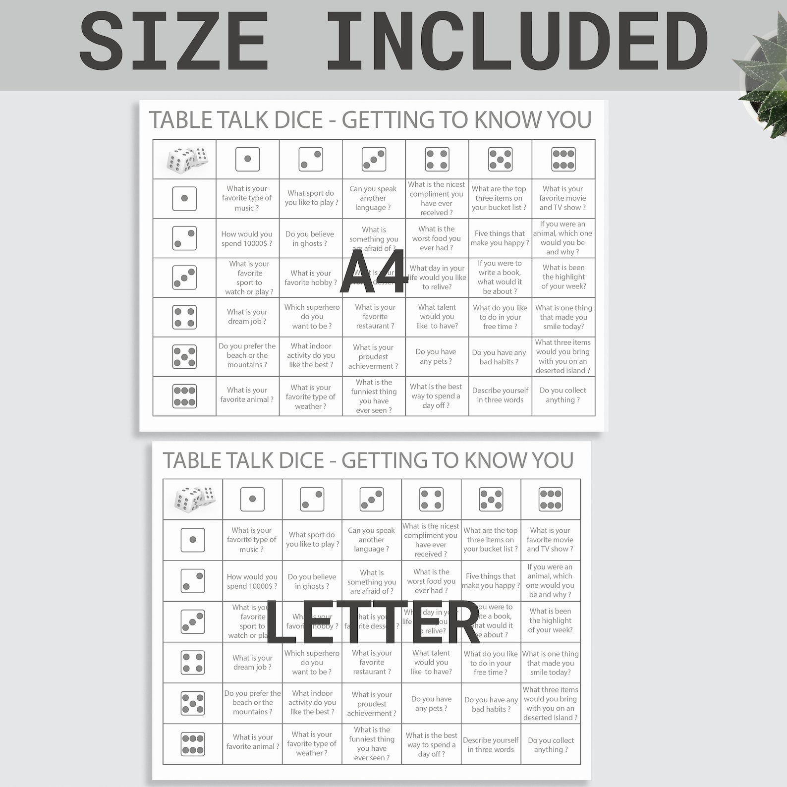 Dicebreaker Roll and Tell Game Table Talk Dice Conversation Starter ...