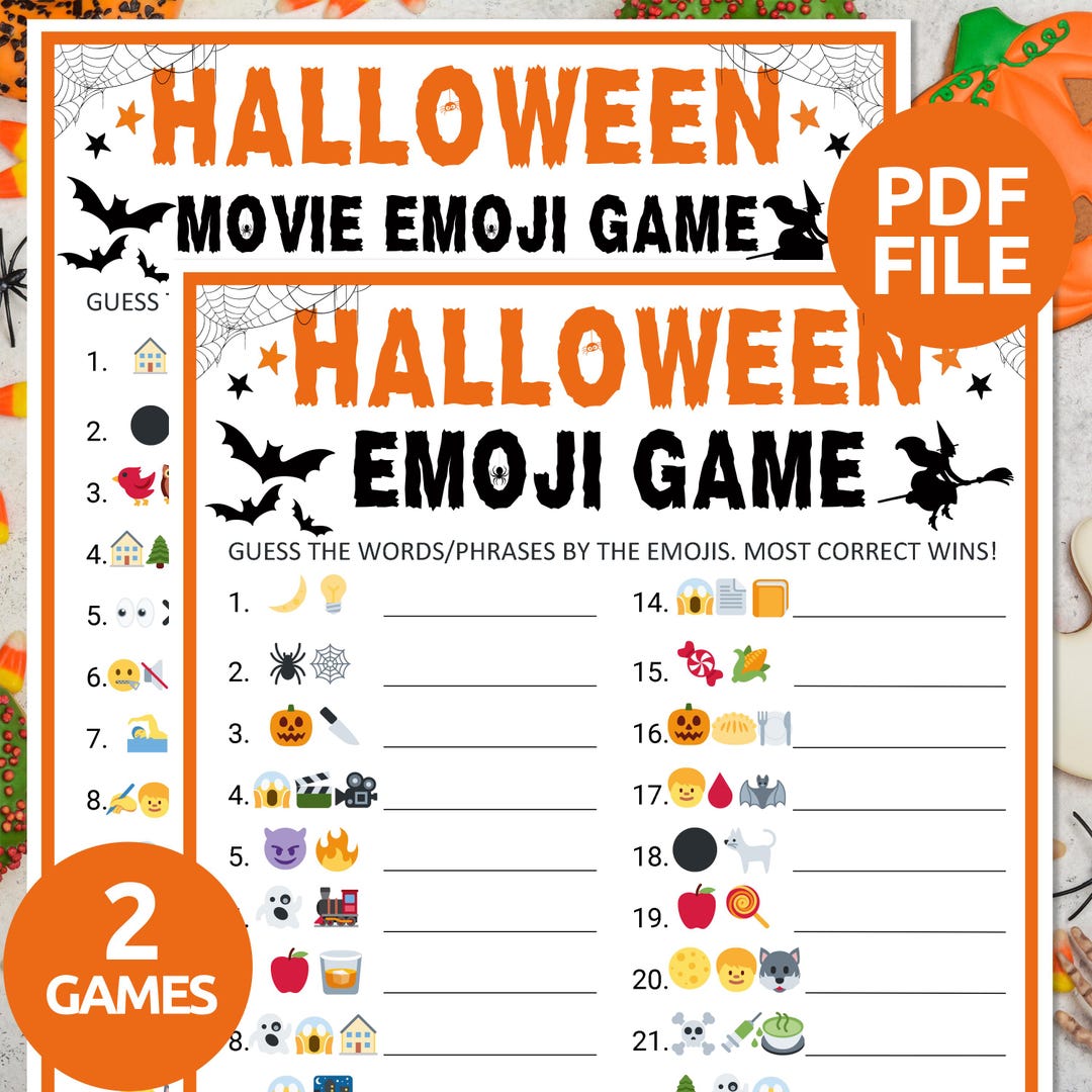 Halloween Emoji Game | Halloween Emoji Pictionary Game | Horror Movie ...