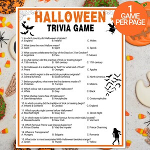 Halloween Trivia Game | Halloween Party Activity | Fun Halloween Party ...