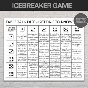 Dicebreaker Roll and Tell Game | Table Talk Dice | Conversation Starter ...