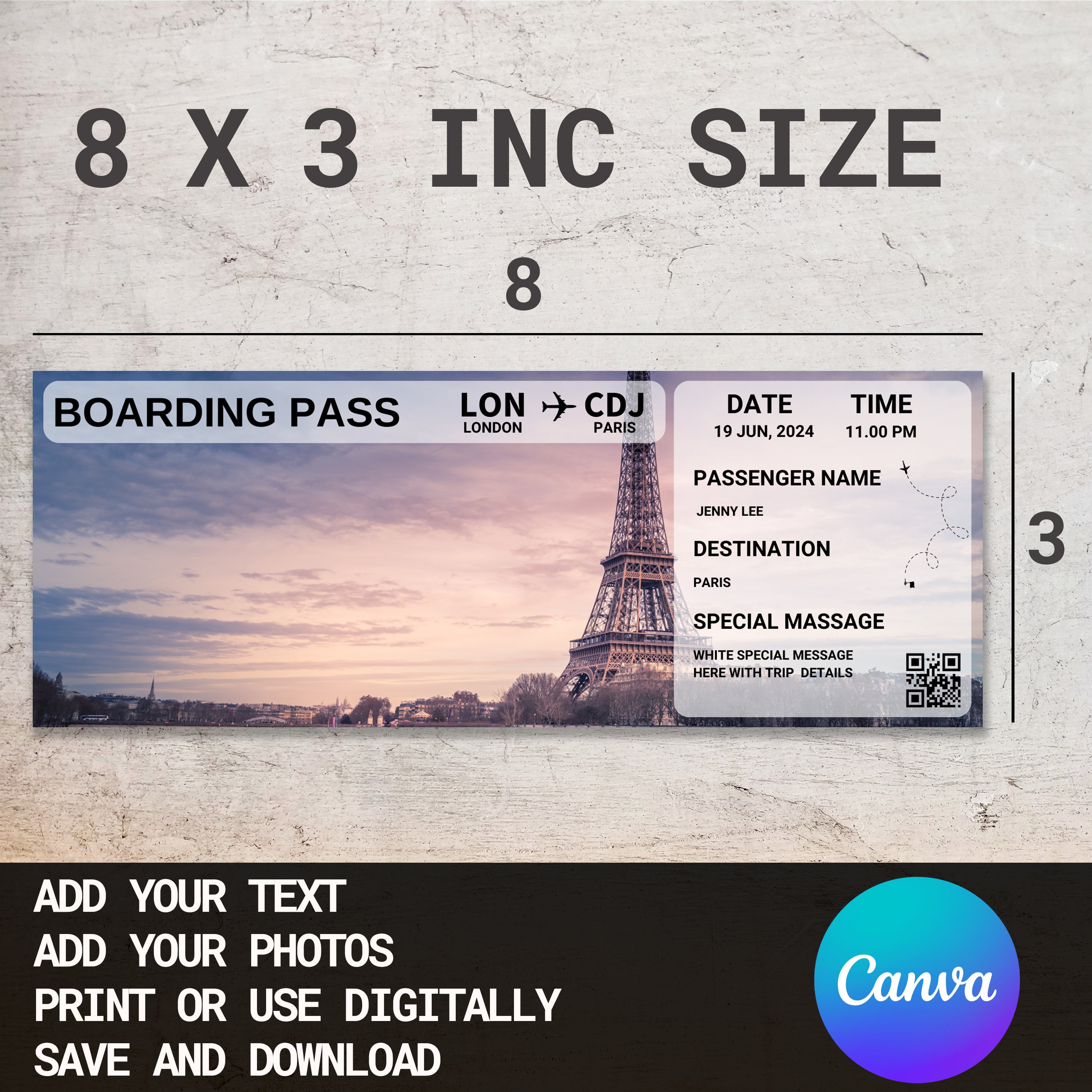 Editable Boarding Pass Template Printable Airline Ticket Boarding Pass ...
