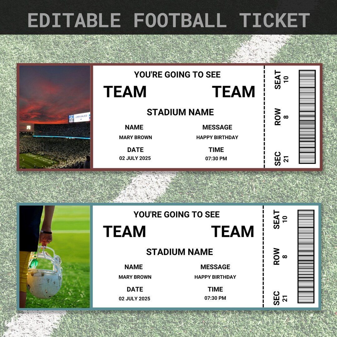 Football Ticket Gift | Football Tickets | Football Birthday Ticket ...