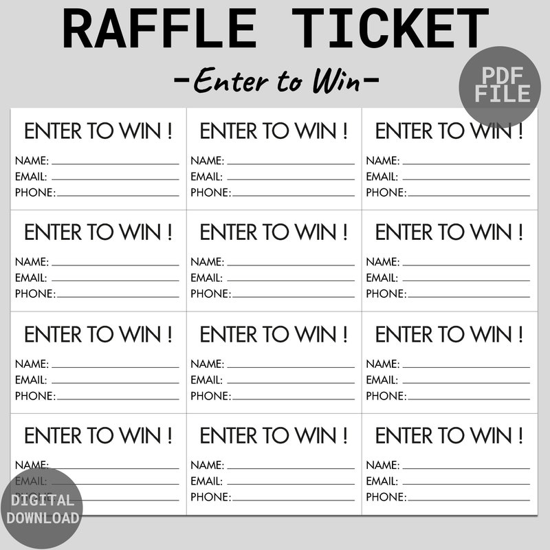 Enter to Win Raffle Sign - Etsy