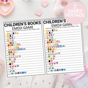 Children's Books Printable Emoji Quiz | Children's Book Emoji Game ...