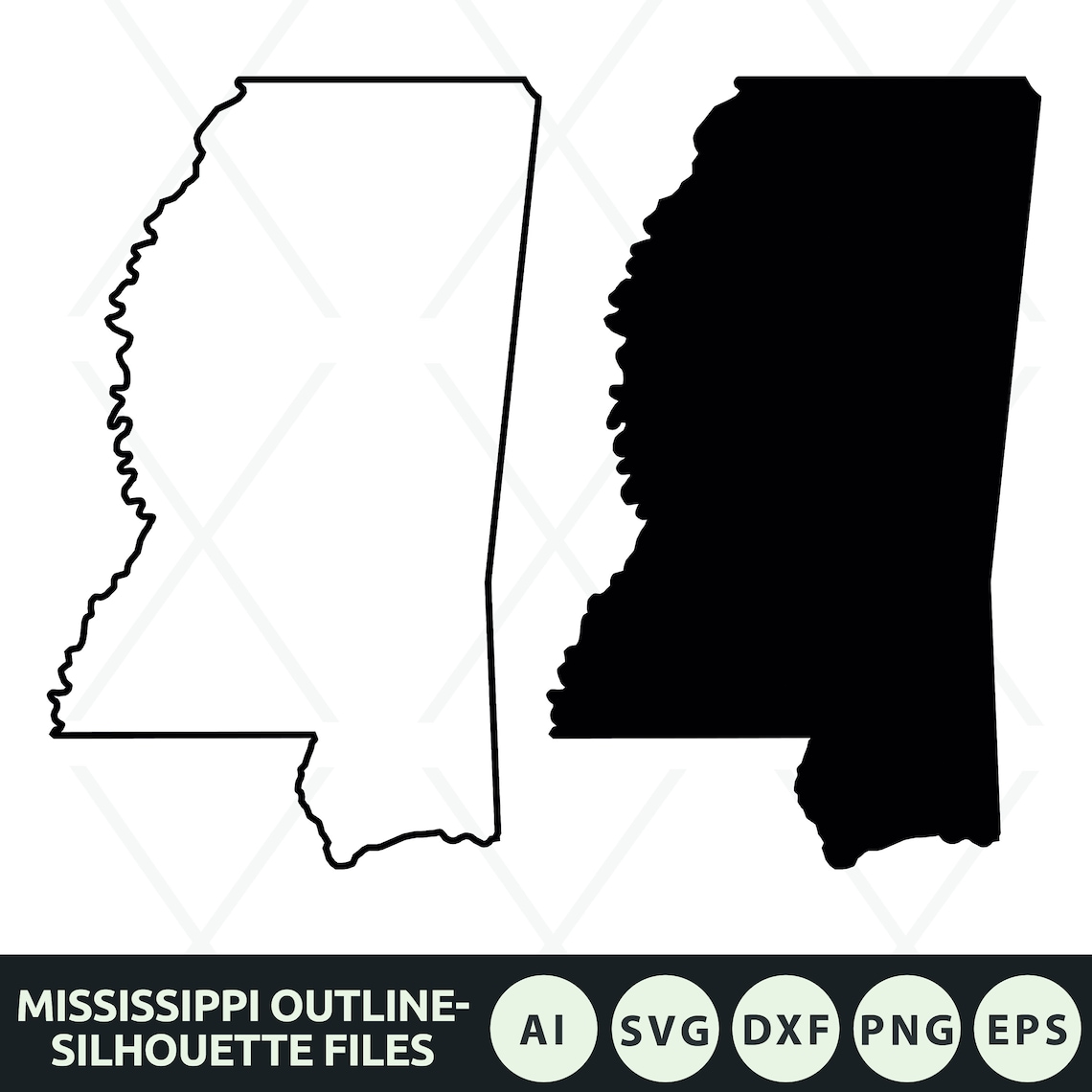 Mississippi State Outline SVG Files Mississippi Silhouette SVG Files ...