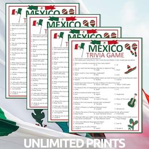 Mexico Trivia Game | Mexican Party Game | Fun Mexico Trivia | Spanish ...