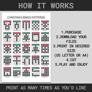 Christmas Bingo Patterns | Printable Christmas Bingo Party Game | 50 ...