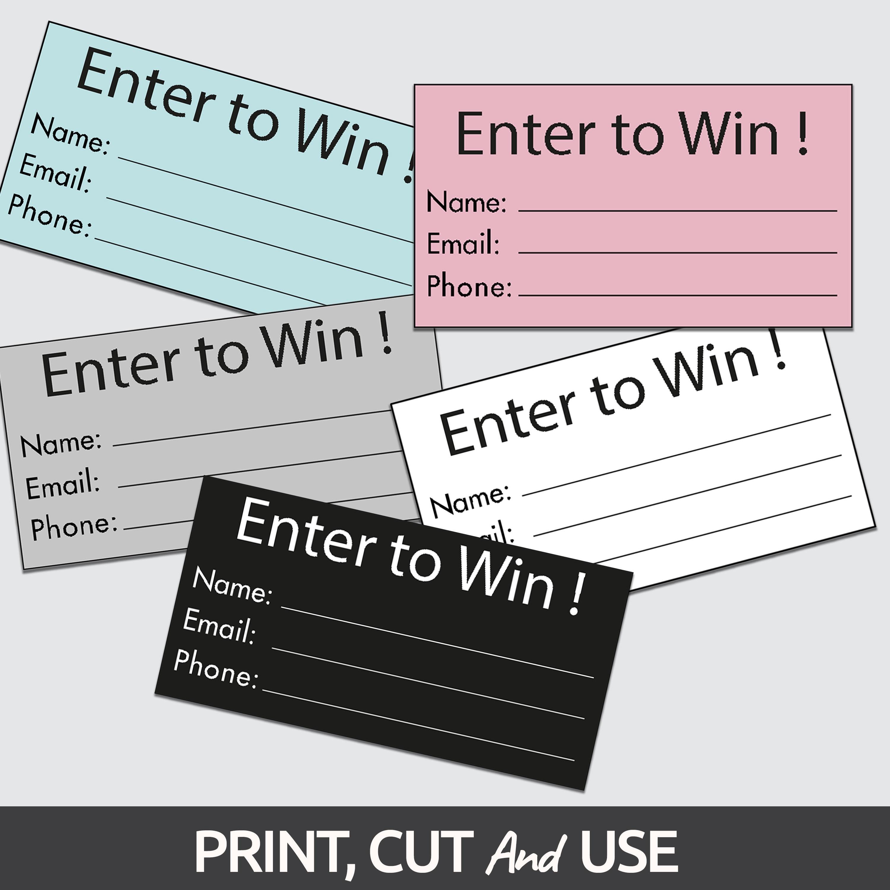 Printable Raffle Tickets Enter to Win Tickets Enter to Win Printable ...
