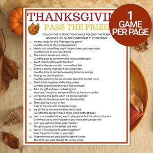 Thanksgiving Pass the Prize Game | Thanksgiving Pass the Present Game ...