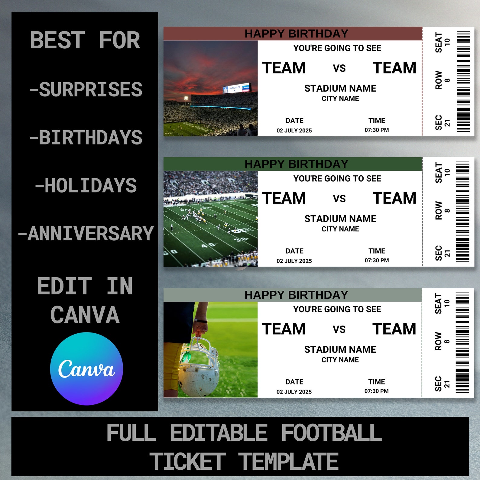 Football Ticket Gift | Football Tickets | Football Birthday Ticket ...