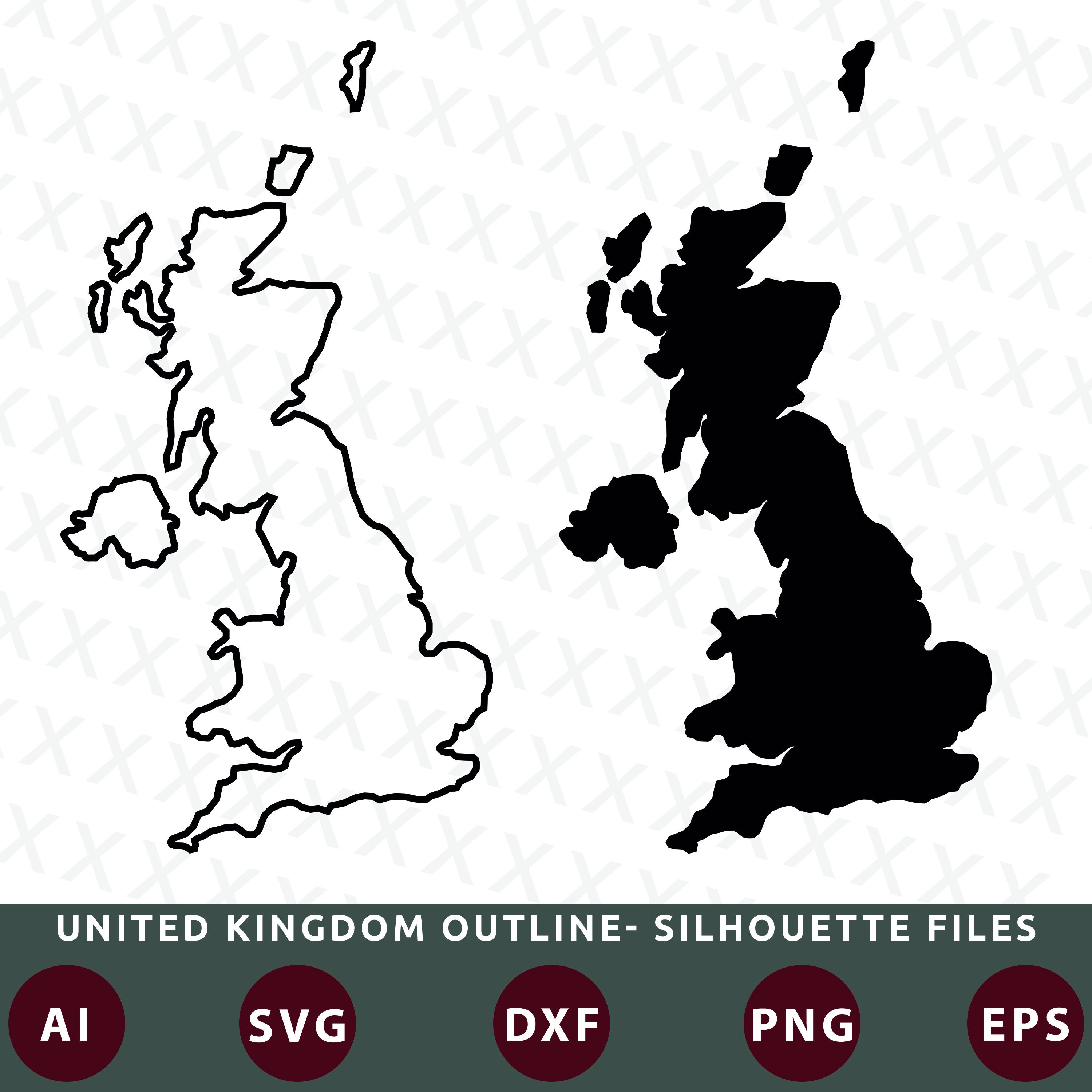 United Kingdom Svg United Kingdom Cut Files United Kingdom Outline Svg ...