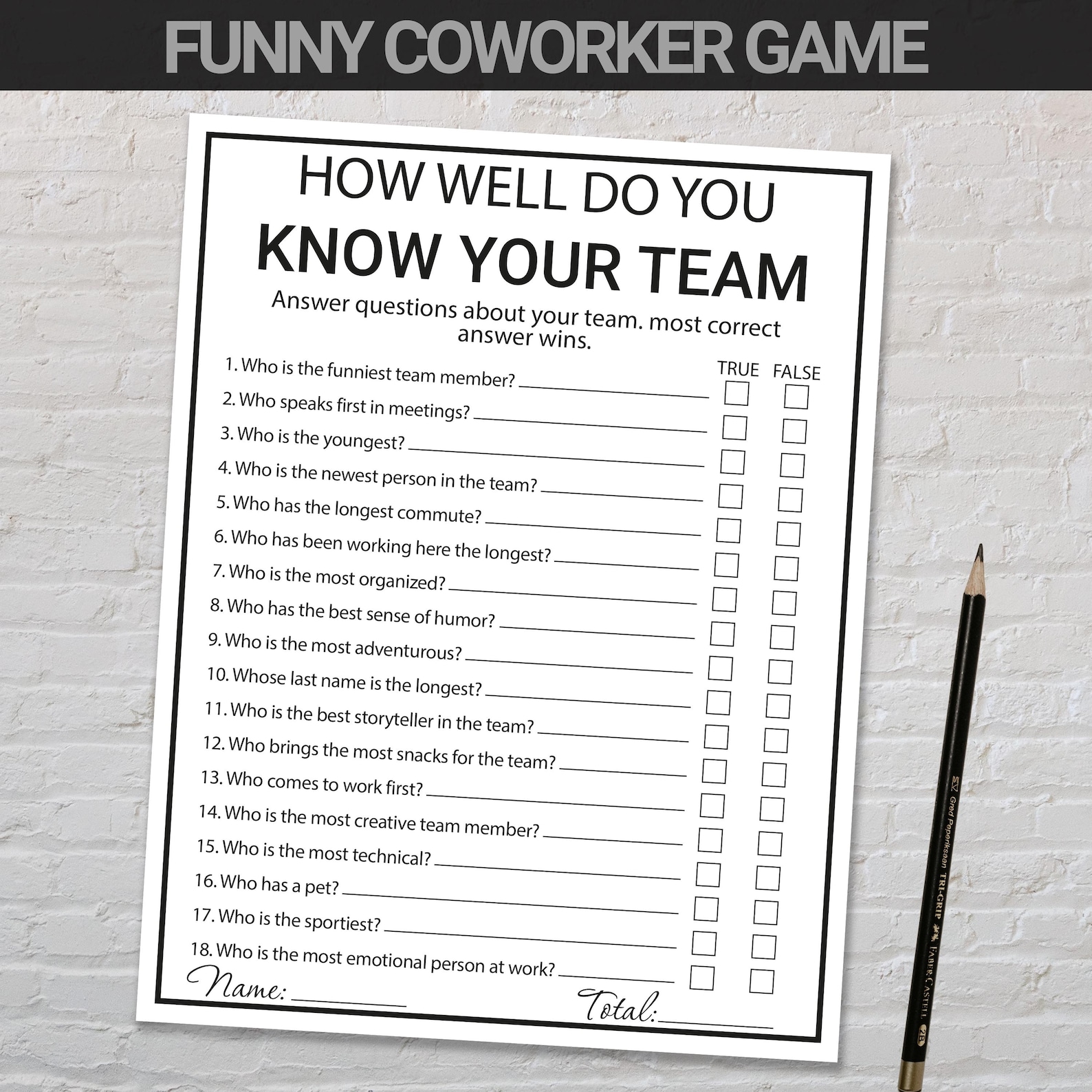 Office Trivia Team Building Games | Team Building Games | Coworker ...