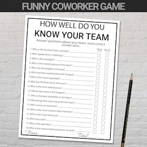 Office Trivia Team Building Games | Team Building Games | Coworker ...