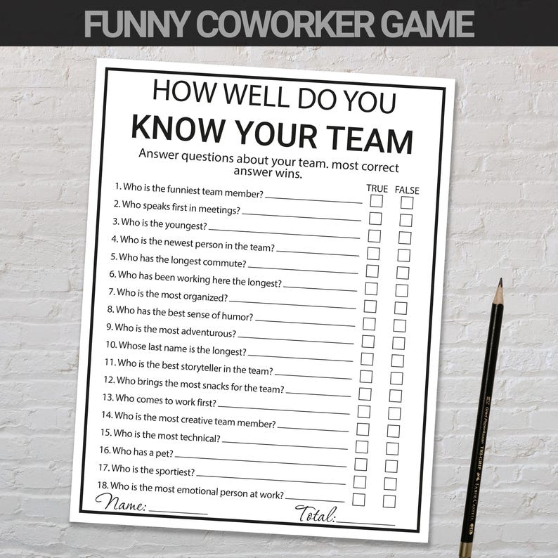Office Trivia Team Building Games | Team Building Games | Coworker ...