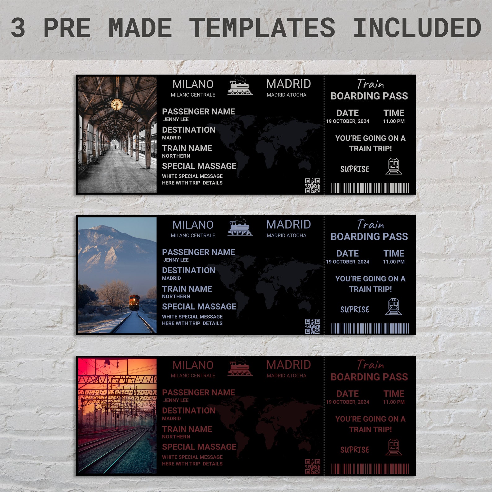 Train Ticket Template | Train Ticket | Editable Train Ticket Template ...