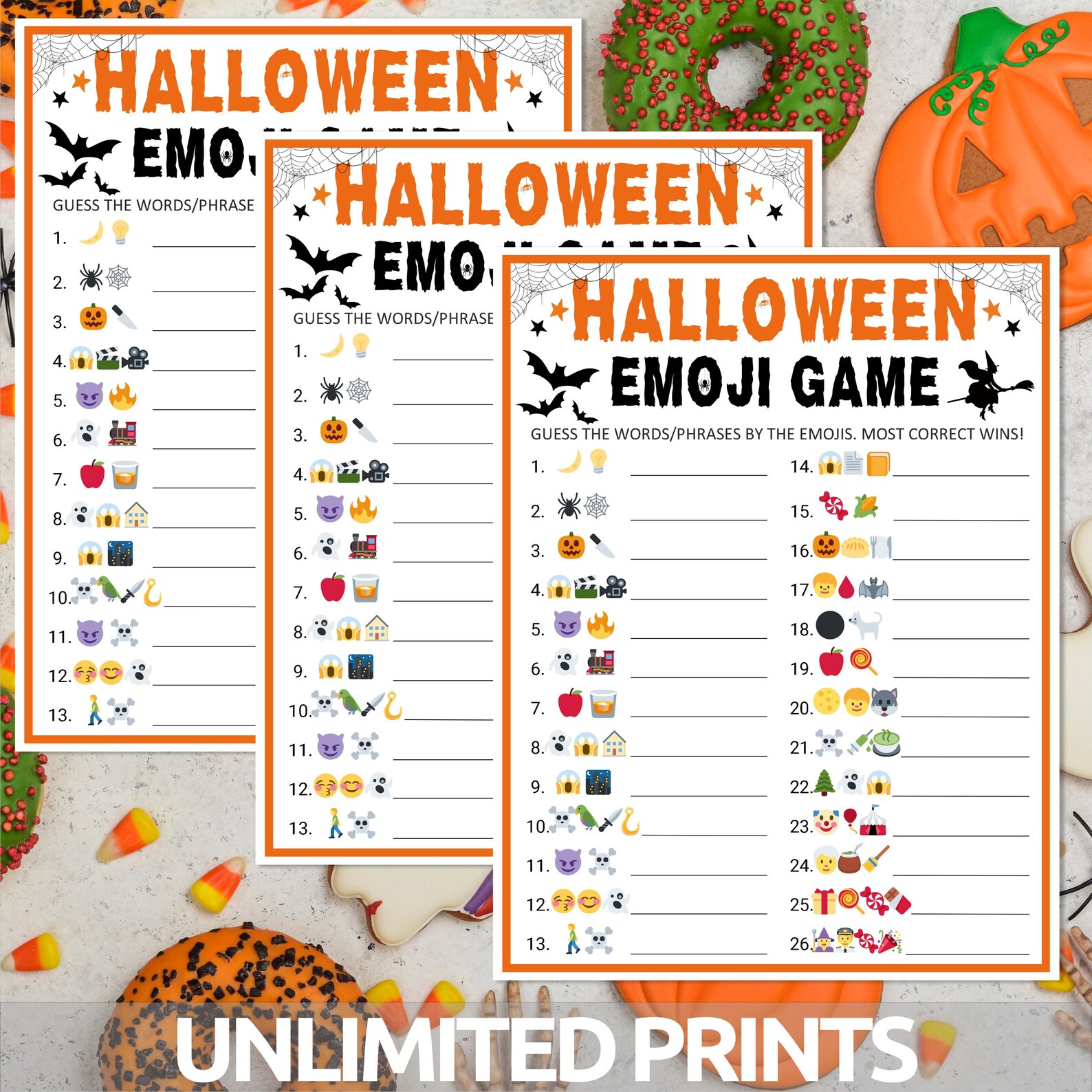 Halloween Emoji Game | Halloween Emoji Pictionary Game | Printable ...