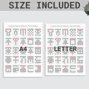 Christmas Bingo Patterns | Printable Christmas Bingo Party Game | 50 ...