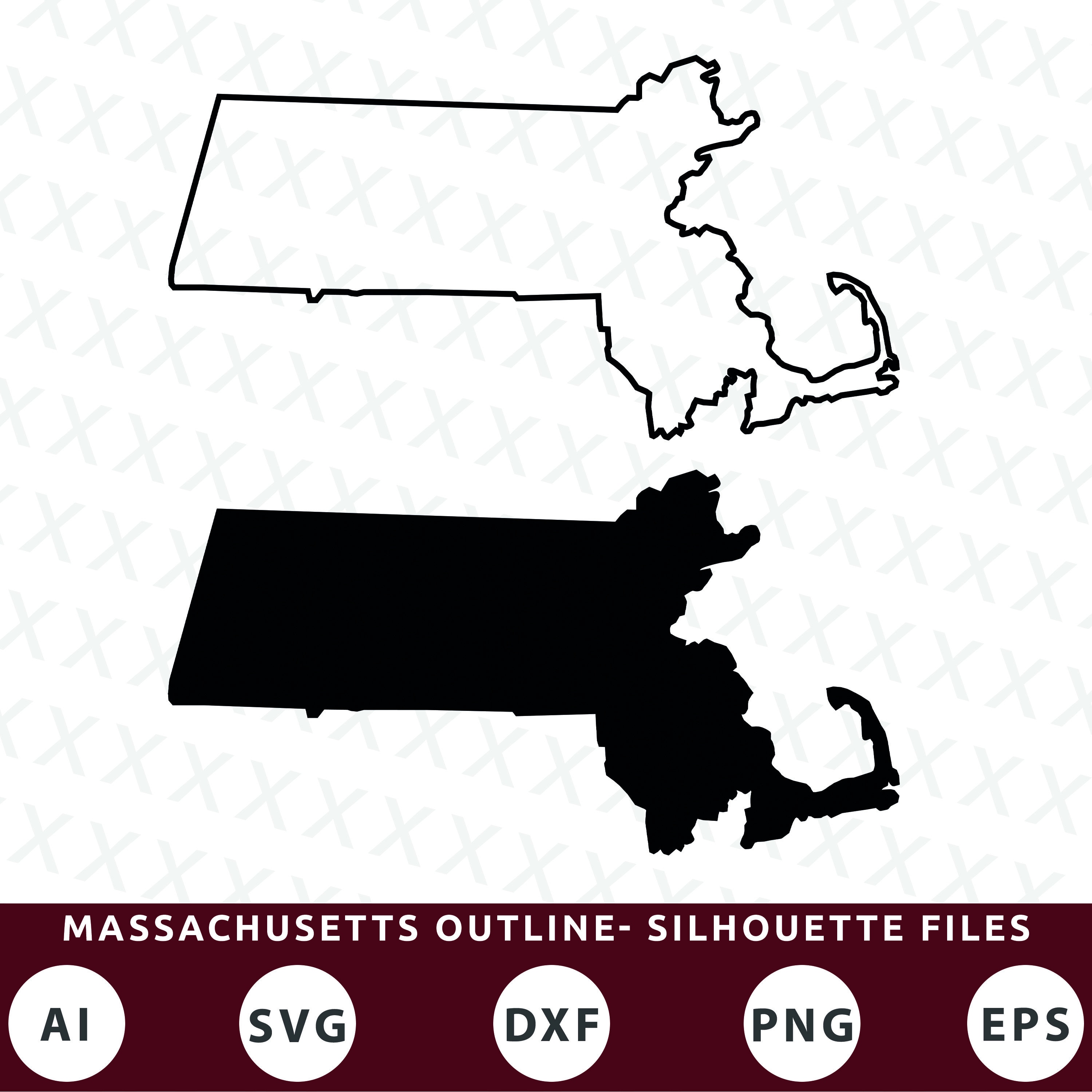 Massachusetts State Outline SVG Files Massachusetts Silhouette SVG ...
