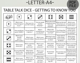 Icebreaker Roll and Tell Game - Etsy