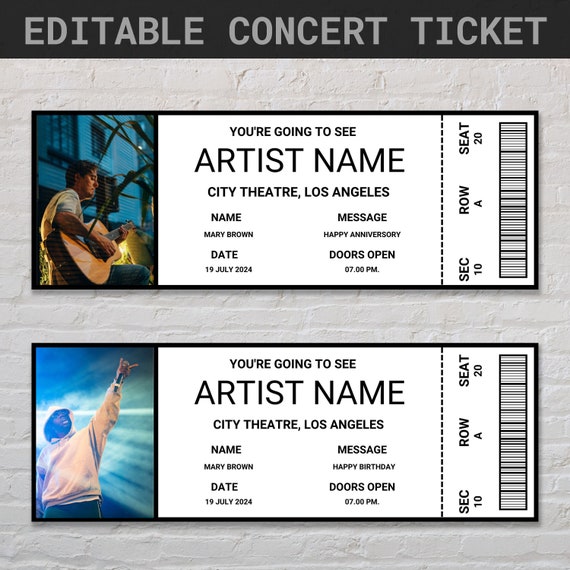 Concert Ticket Template Printable Concert Ticket Stock Photos, Images,
