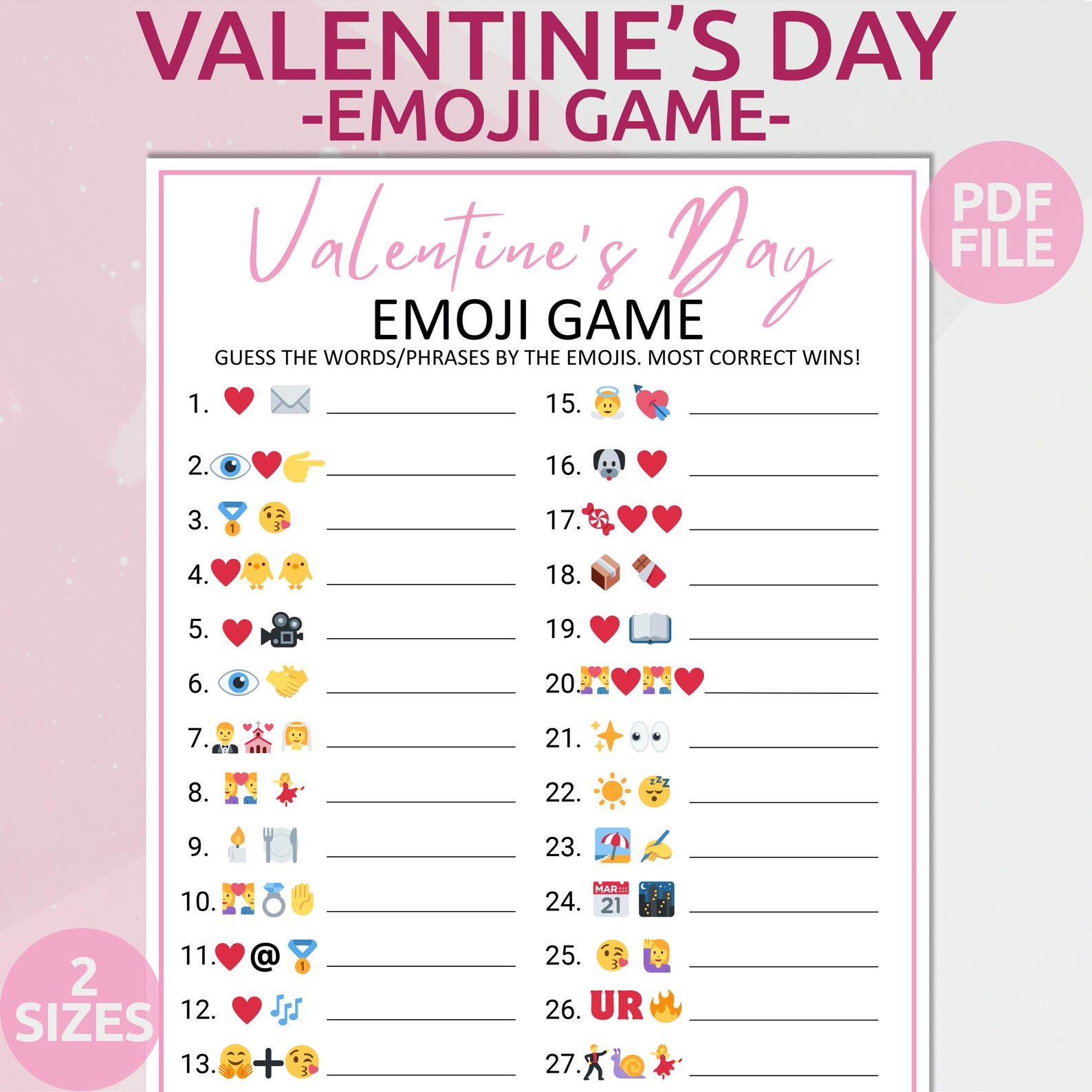 Valentine's Day Emoji Game | Valentines Emoji Game | Fun Valentine's ...