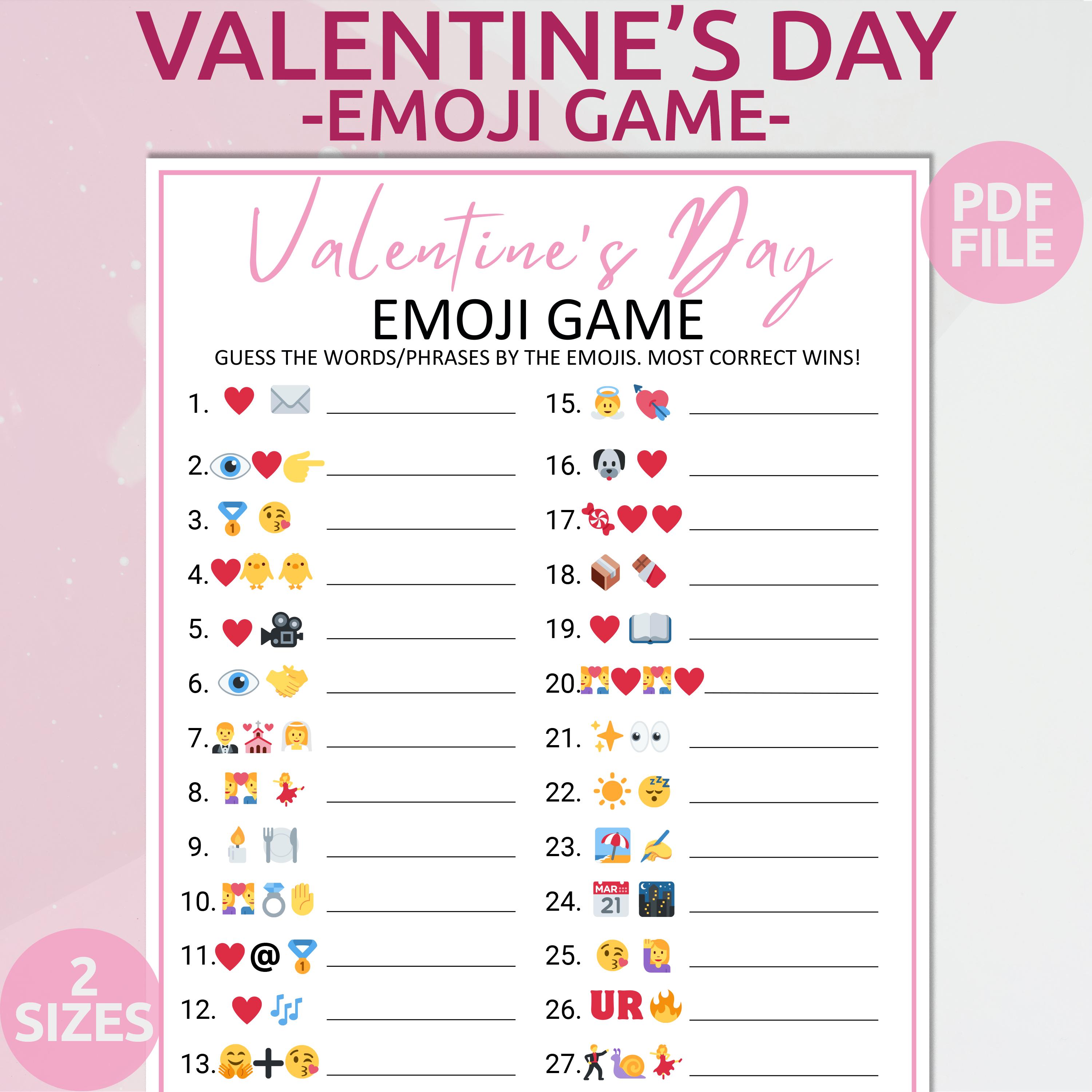 Valentine's Day Emoji Game | Valentines Emoji Game | Fun Valentine's ...