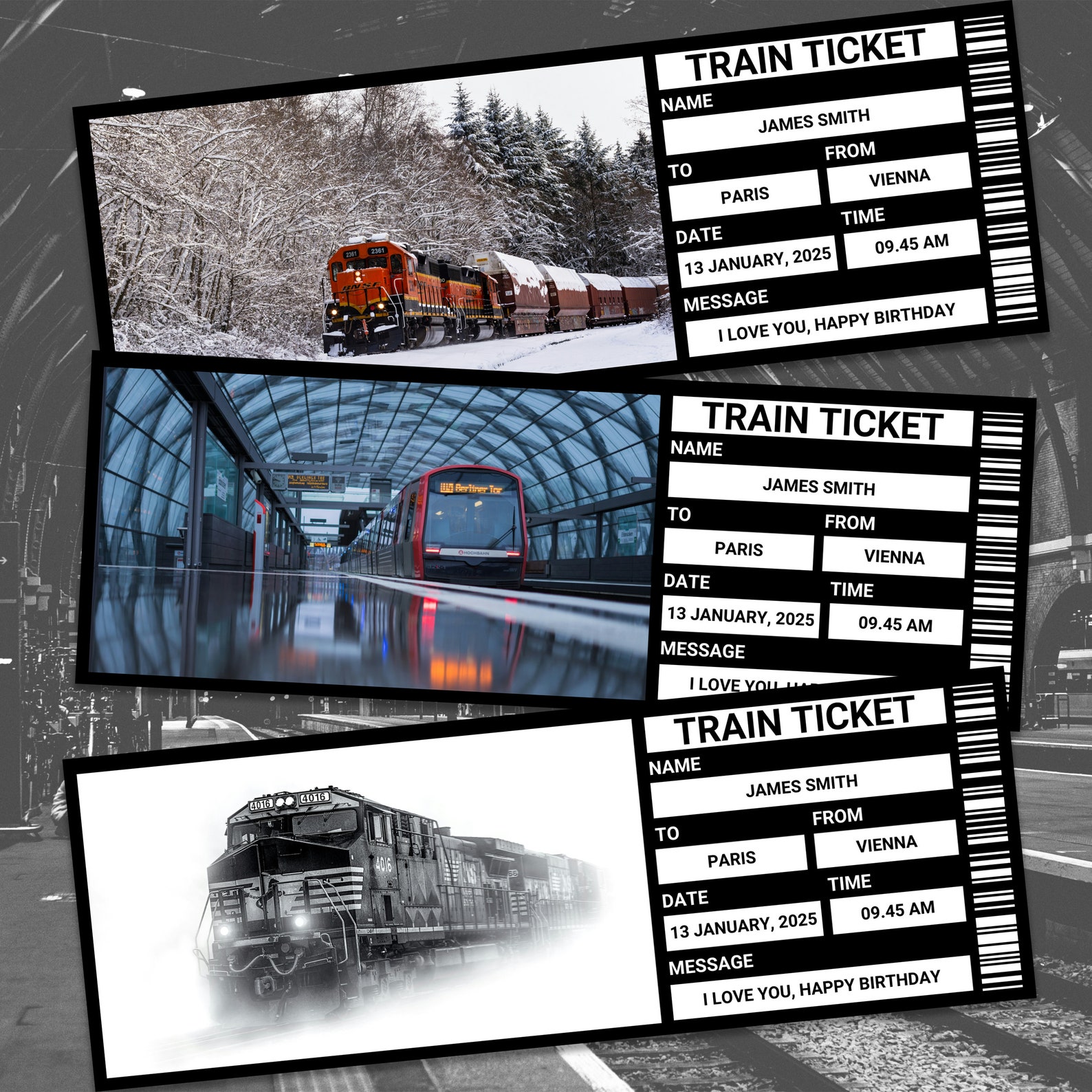 Train Ticket Template Train Ticket Editable Train Ticket Template ...