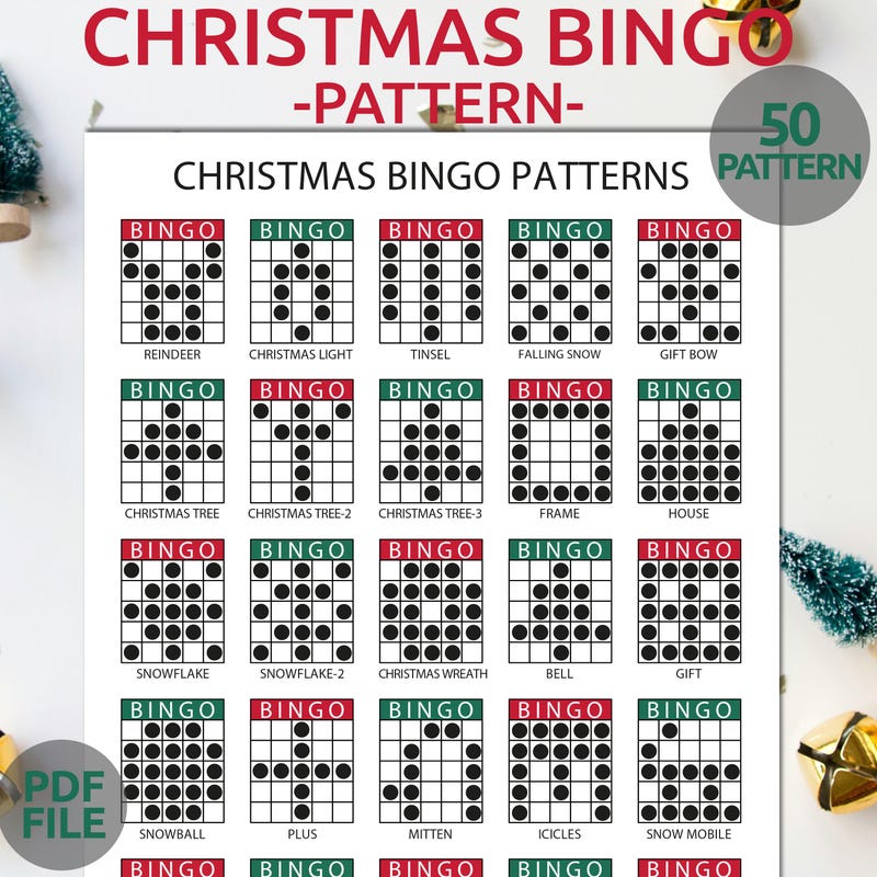 Bingo Patterns for the Holidays - Etsy