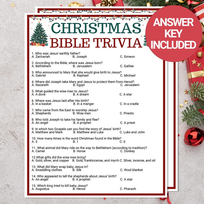 Christmas Bible Trivia Game | Christmas Nativity Game | Fun Christmas ...