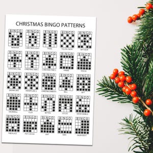 Christmas Bingo Patterns | Printable Christmas Bingo Party Game | 50 ...