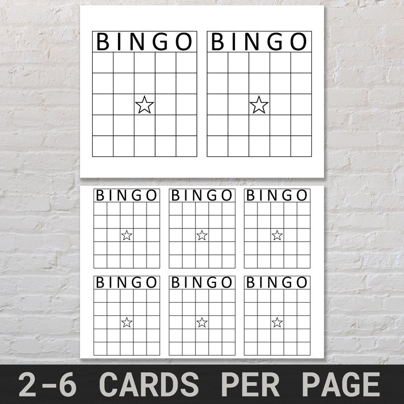 Blank Bingo Card Template | Fun Bingo Party Game | Printable Bingo Game ...