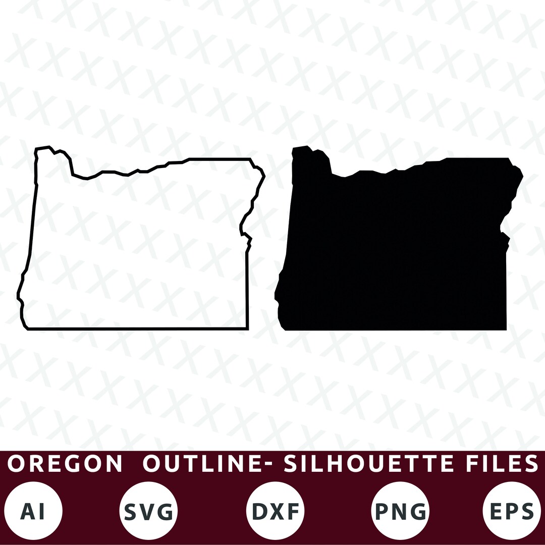 Oregon Outline SVG Files Oregon Silhouette SVG Files Oregon Cut Files ...