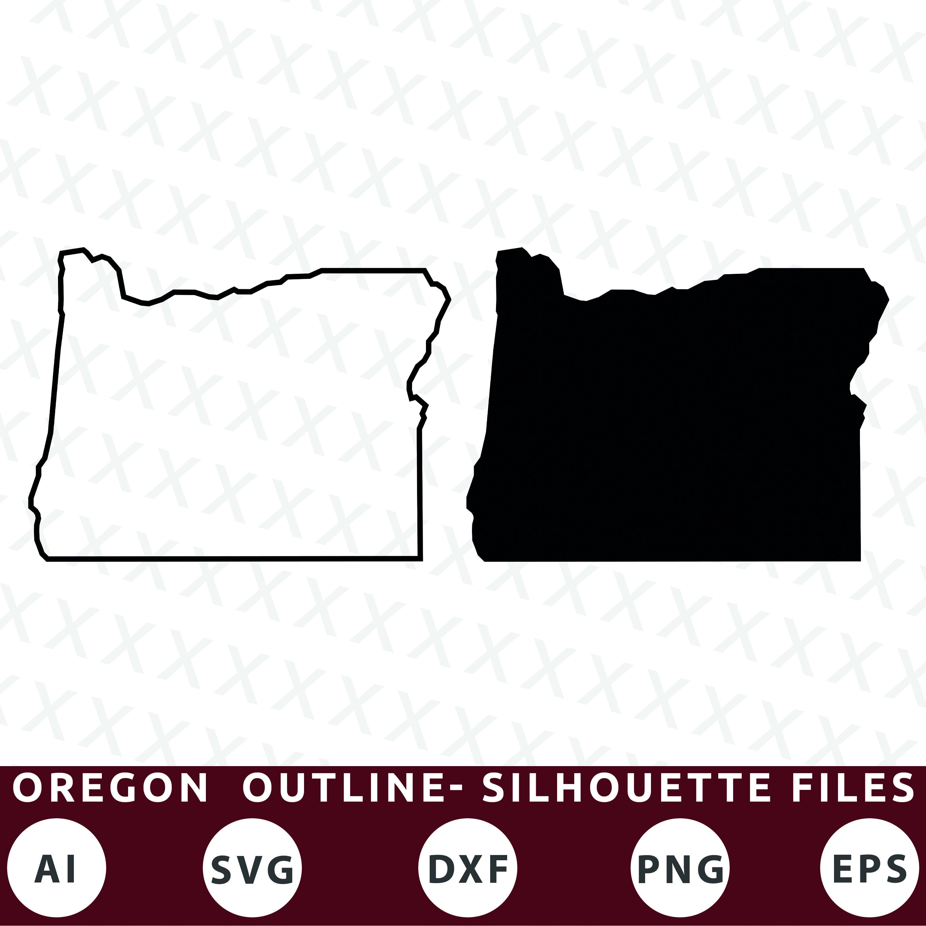 Oregon Outline SVG Files Oregon Silhouette SVG Files Oregon Cut Files ...