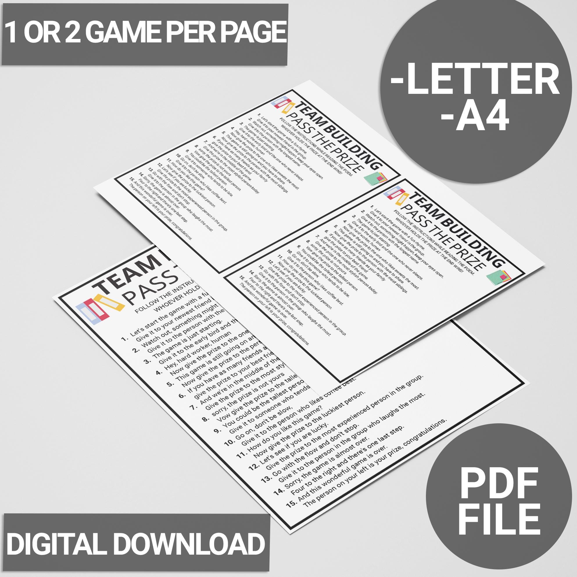 Team Building Games | Team Building Pass the Prize Game | Office Team ...