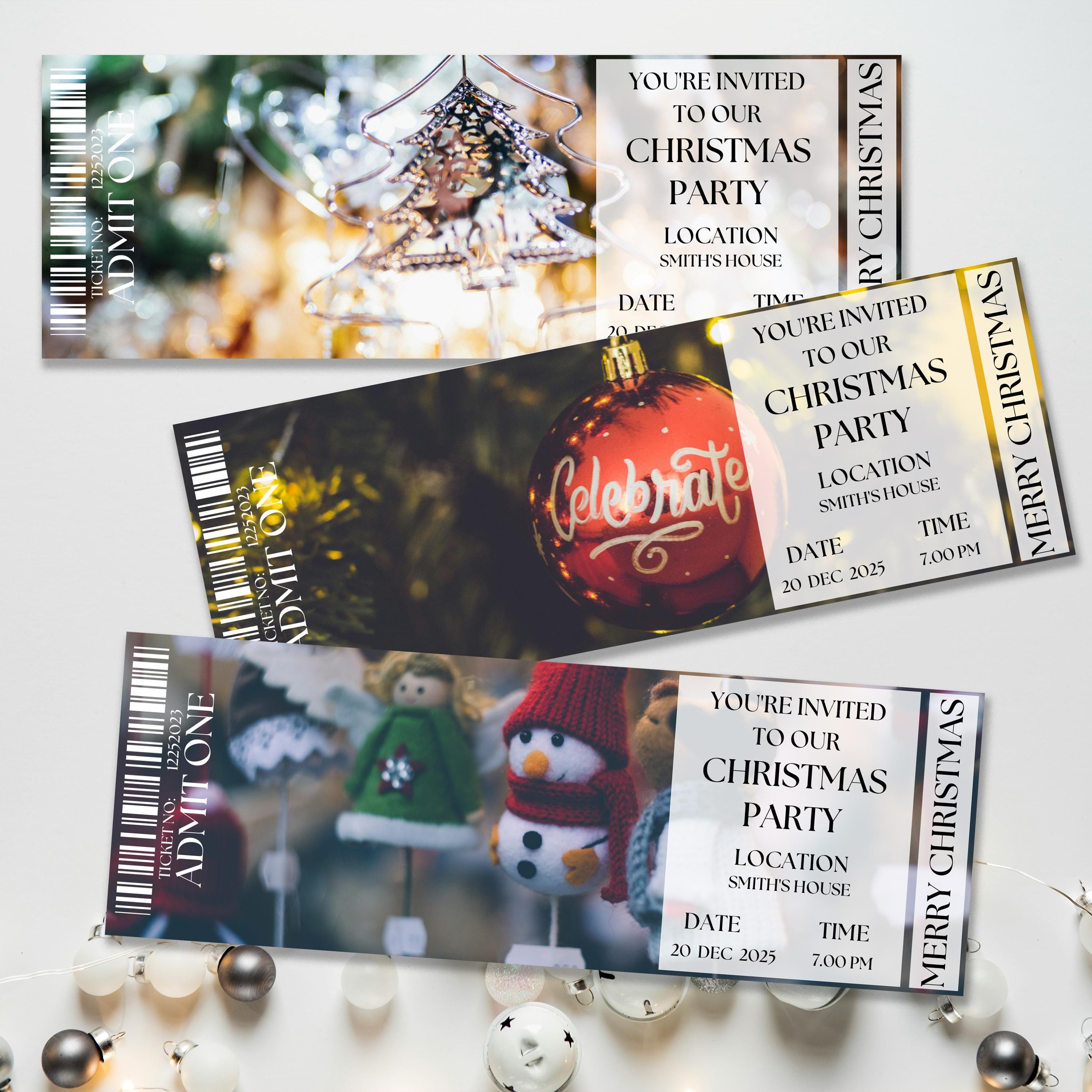 Christmas Party Ticket | Christmas Event Ticket | Christmas Party ...