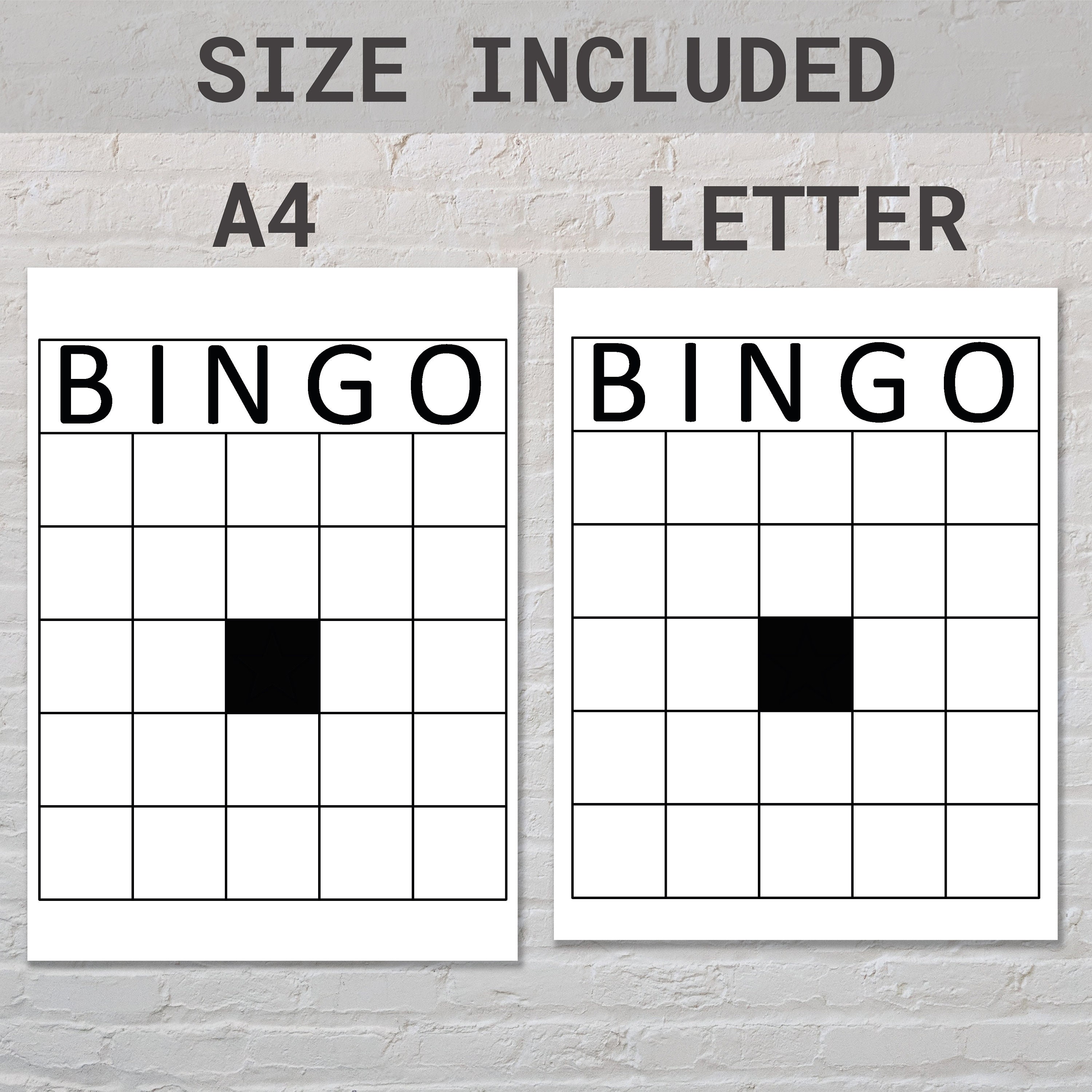 Blank Bingo Card Template Fun Bingo Party Game Printable Bingo Game ...
