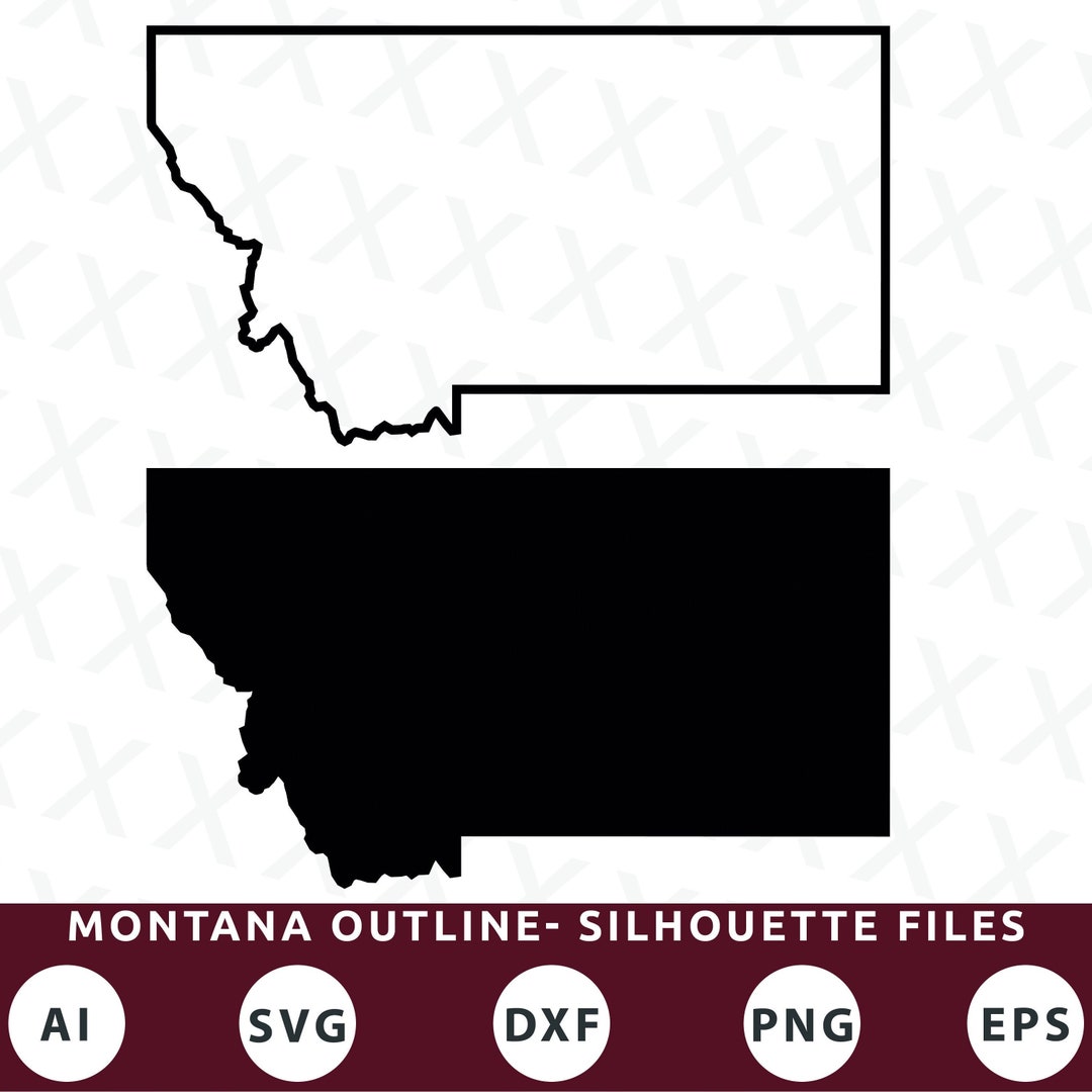 Montana Outline SVG Files Montana Silhouette SVG Files Montana Cut ...
