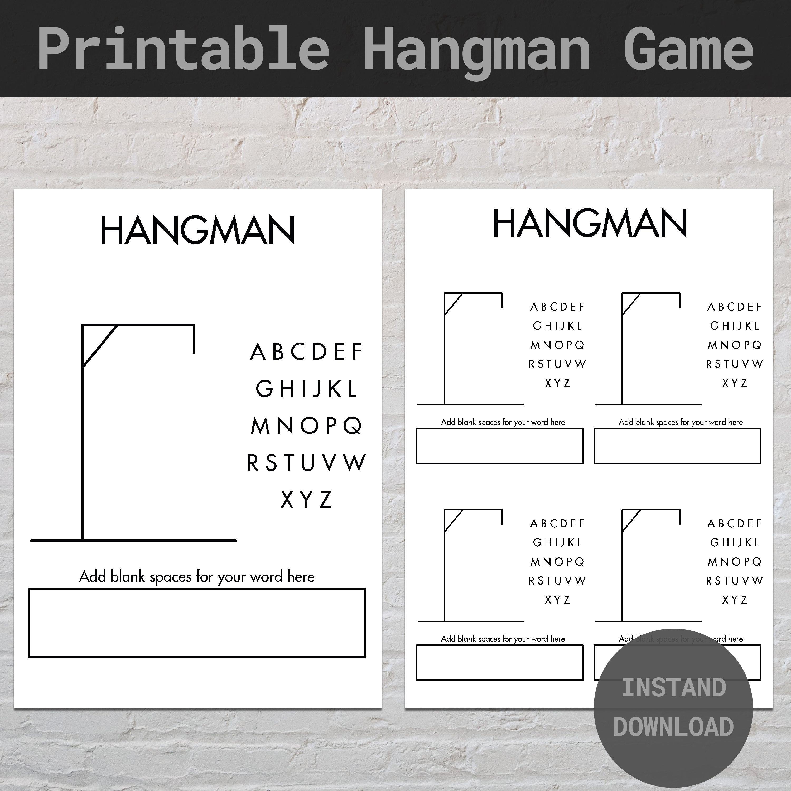Hangman Printable Game | Hangman Page | Guess the Word | Road Trip ...