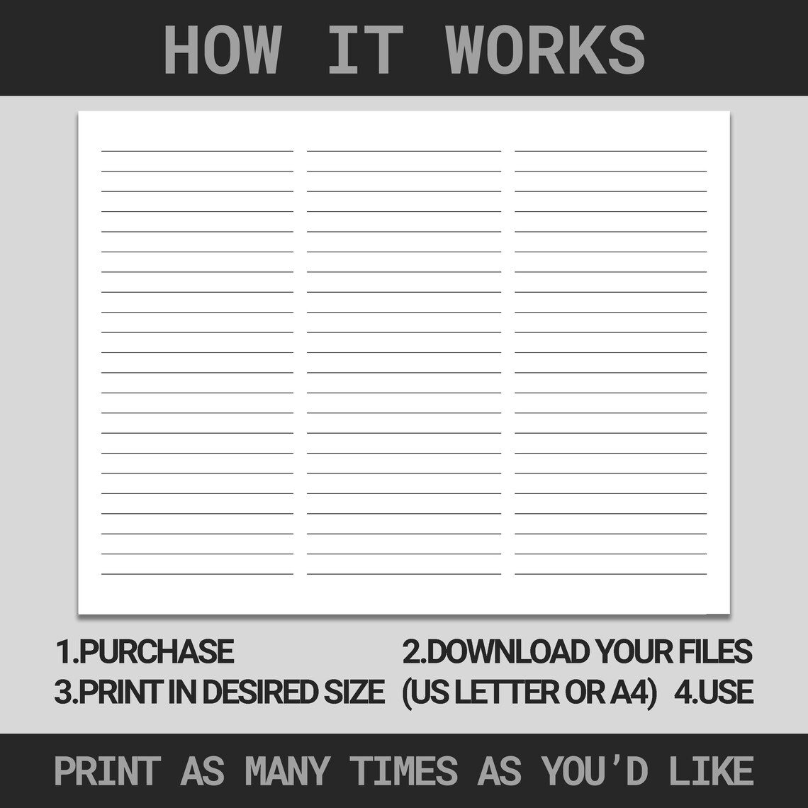 Printable Lined Paper Printable Note Paper Digital Lined Paper Lined ...