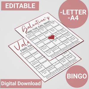 Valentines Day Find the Guest Bingo Game | Valentine's Get to Know You ...