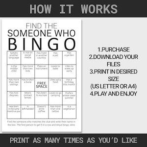 Get to Know You Bingo | Icebreaker Bingo Find Someone Who | Find the ...