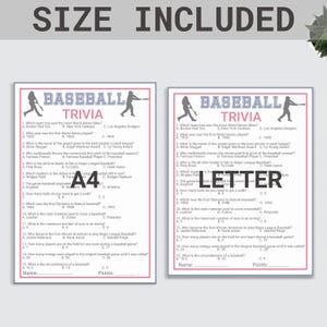 Baseball Trivia Game | Printable Baseball Trivia Game | Sports Trivia ...