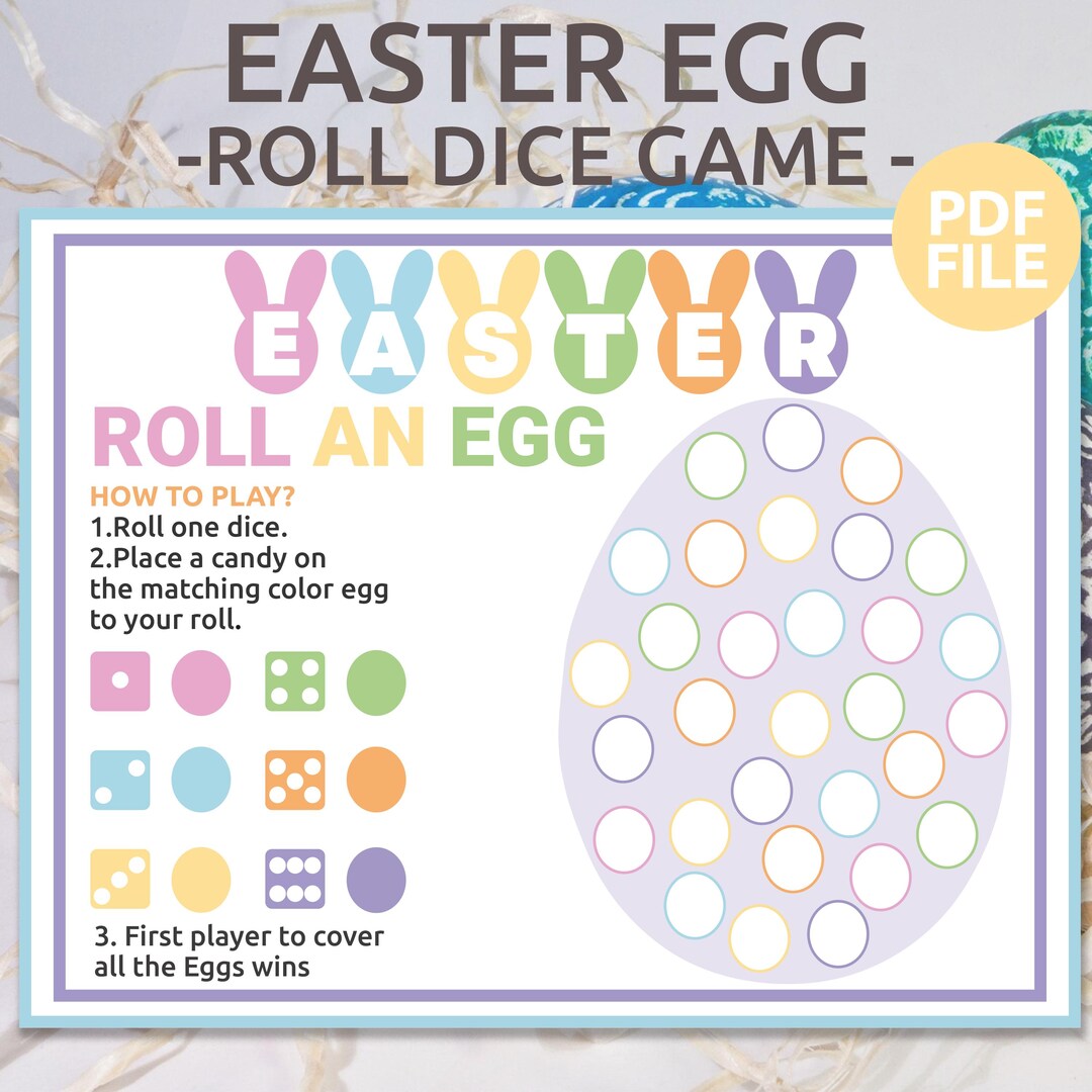 Roll an Easter Egg Game | Printable Easter Roll a Dice Game | Classroom ...