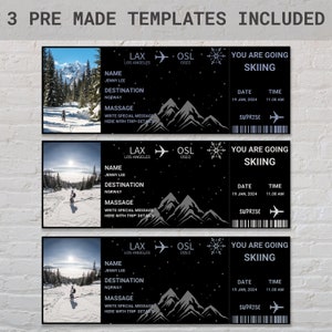 Editable Skiing Pass Ticket Template | Skiing Pass Ticket | Printable ...