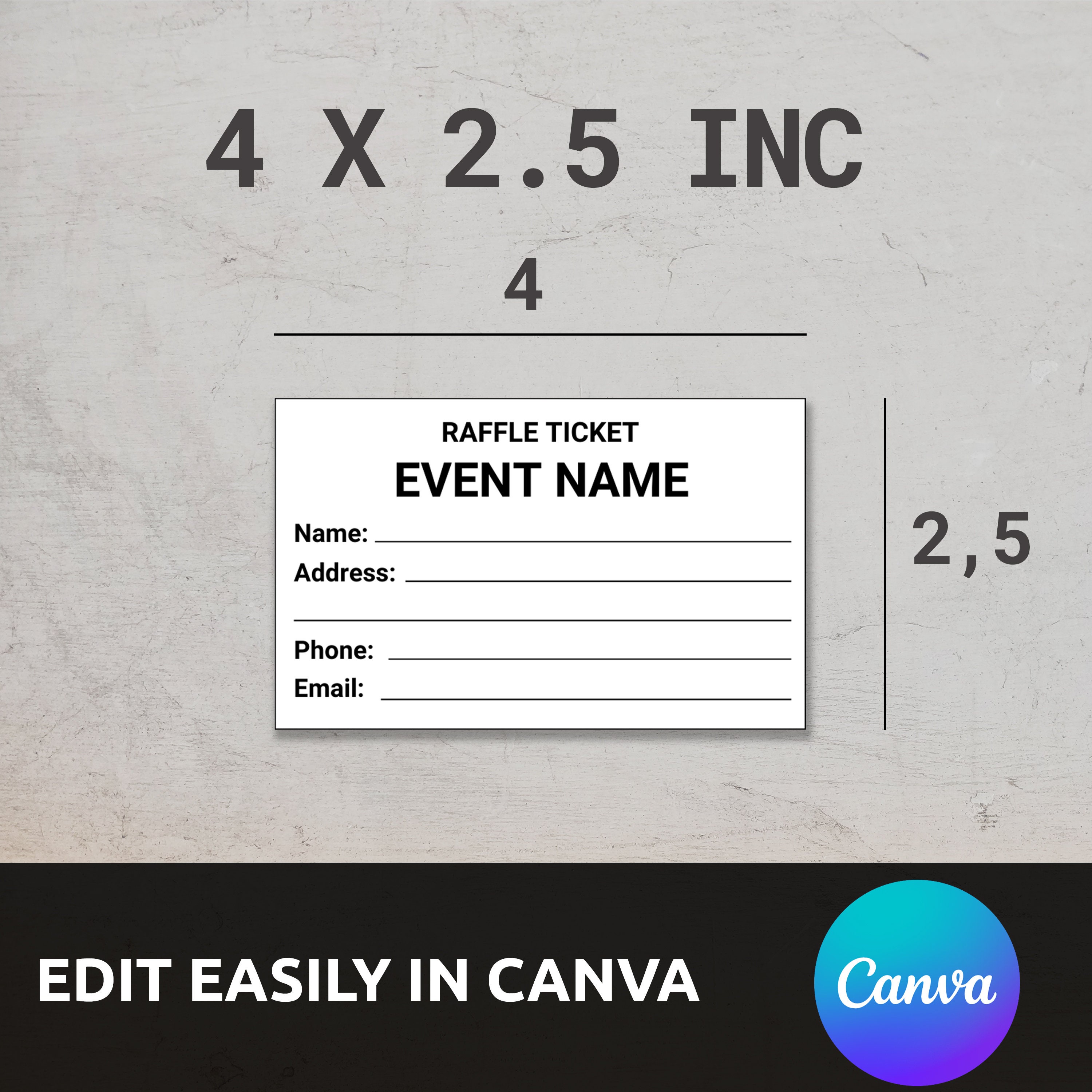 Editable Raffle Ticket Template Printable Raffle Ticket Surprise ...