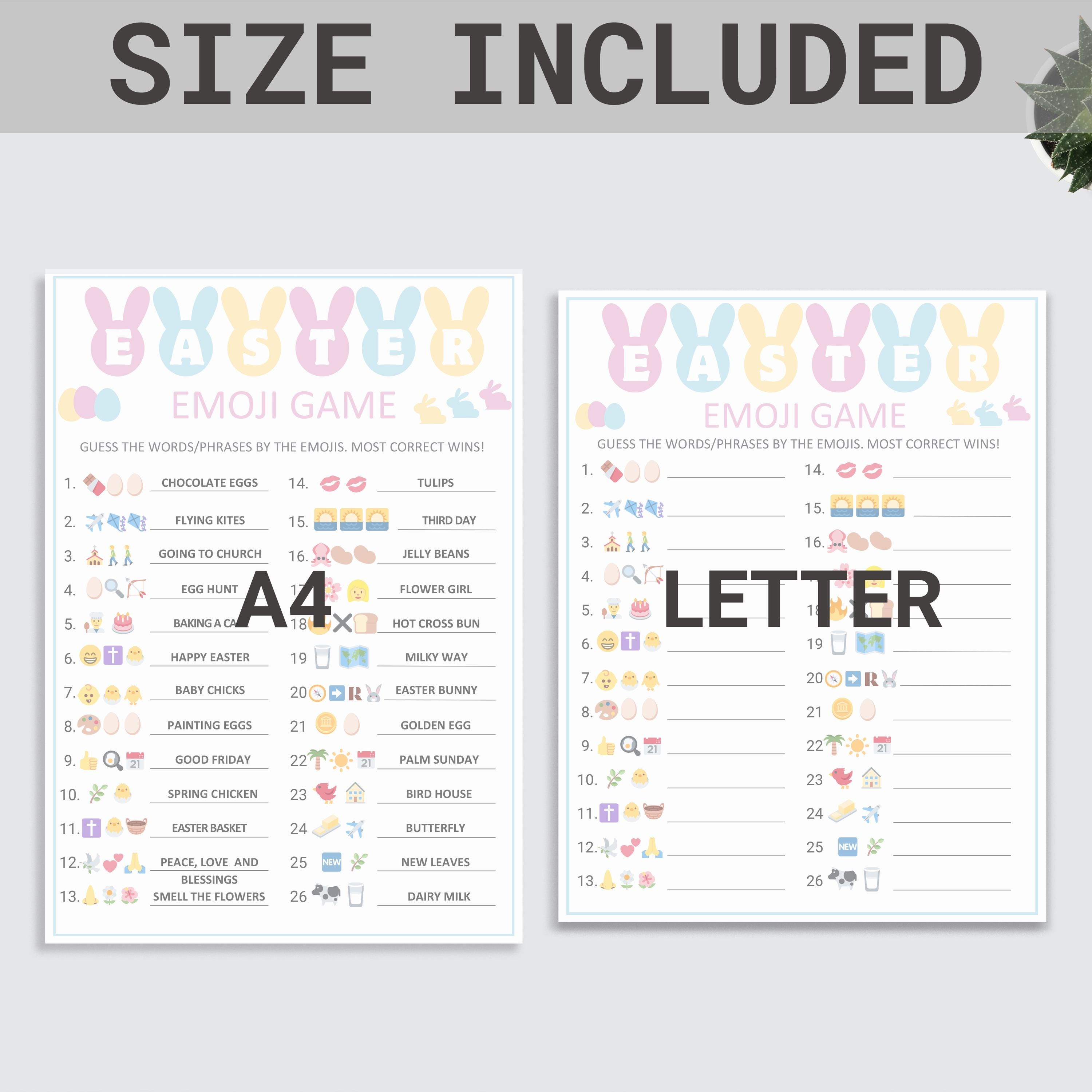 Easter Emoji Pictionary Game | Easter Emoji Game | Printable Easter ...
