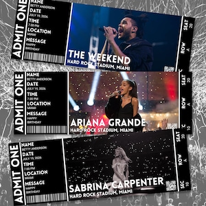 Editable Concert Ticket Template | Custom Concert Ticket | Personalized ...